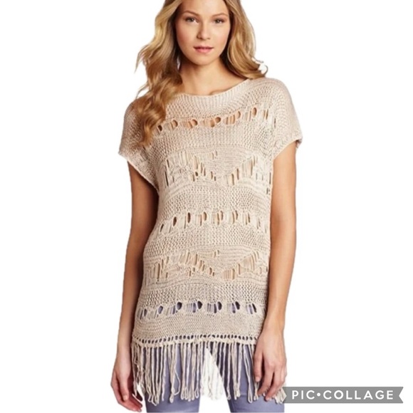 Say What? | Tops | Vintage Y2k Say What Beige Open Weave Crochet ...